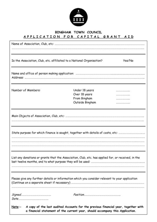 Bingham Town Council Grant Aid - Bingham Town Council